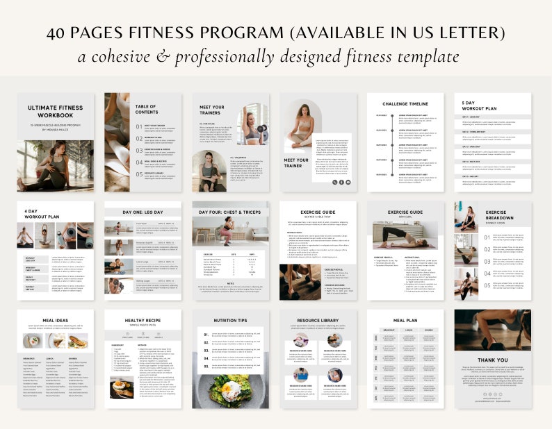 Fitness Ebook Template Fitness Program Planner Fitness - Etsy