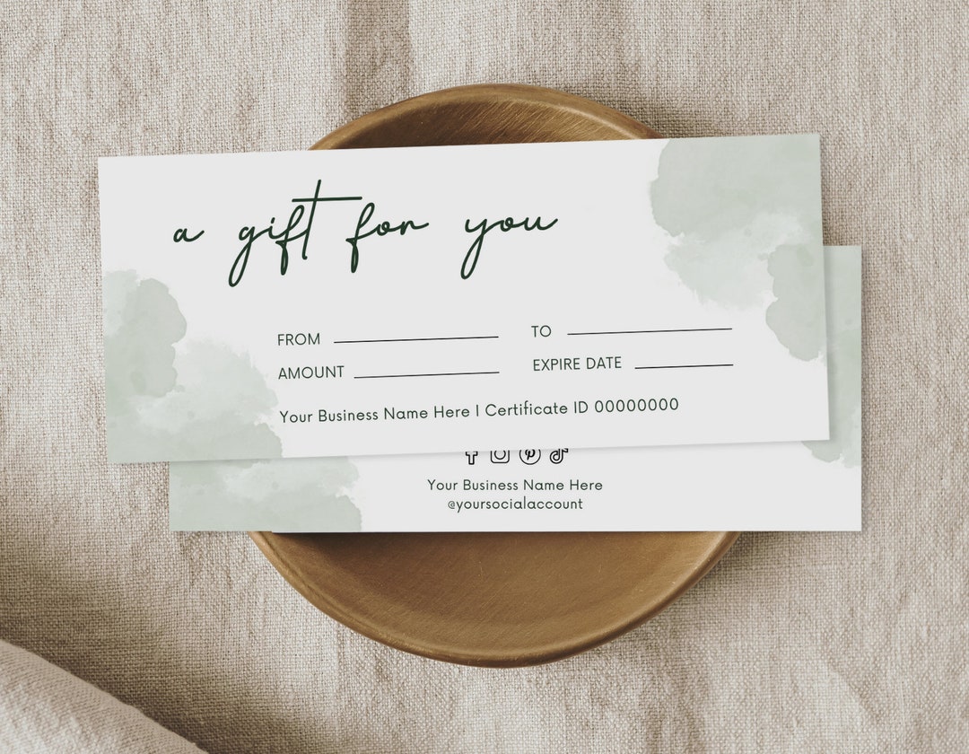 Gift Certificate Template | DIY Gift Card | Printable Gift Voucher ...