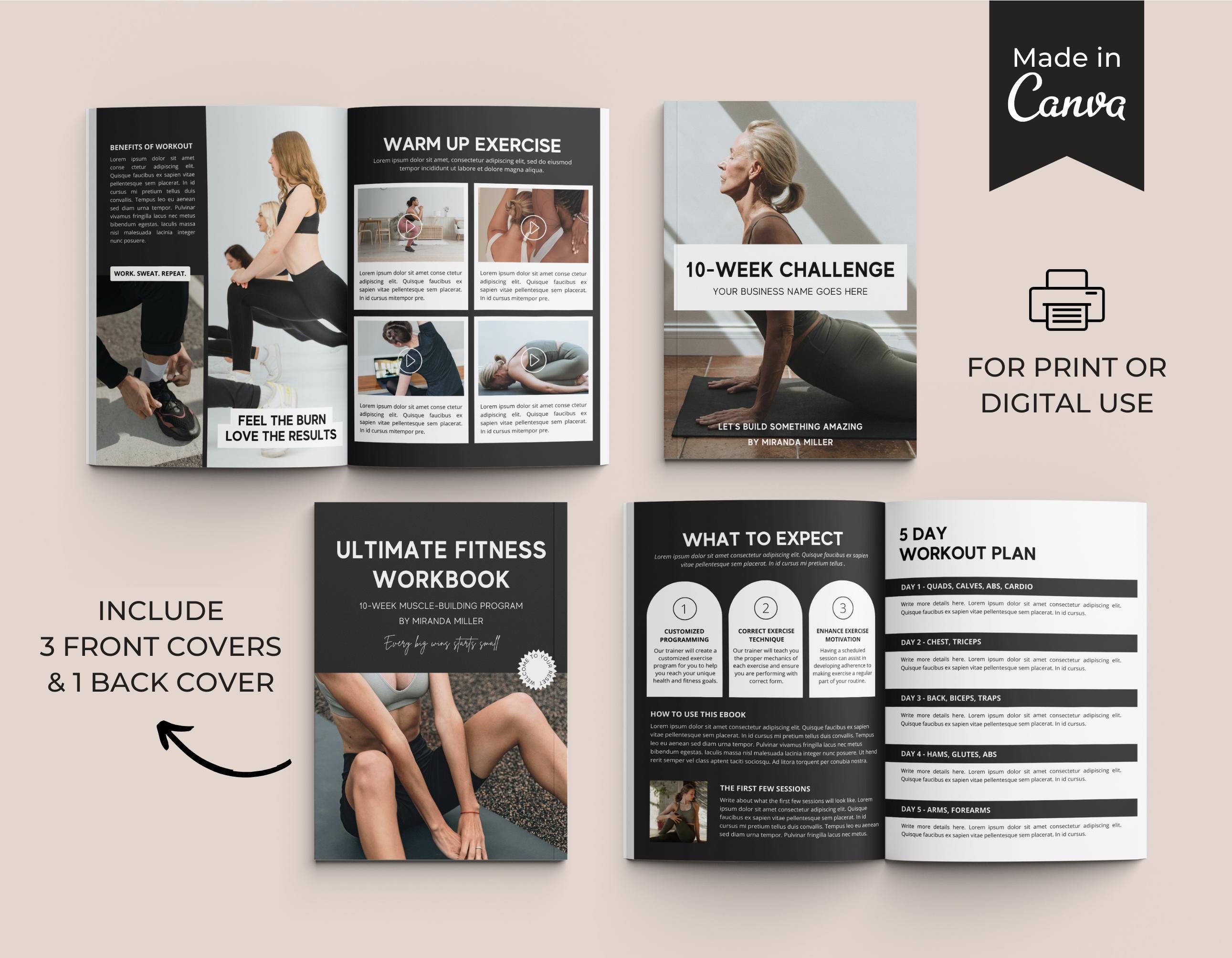 Fitness Ebook Template| Workout Plan Fitness Ebook | Fitness Planner ...