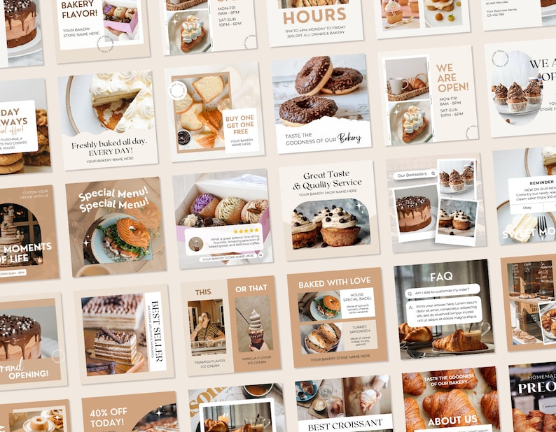 Bakery Instagram Templates | Instagram Template Food | Cake Social ...