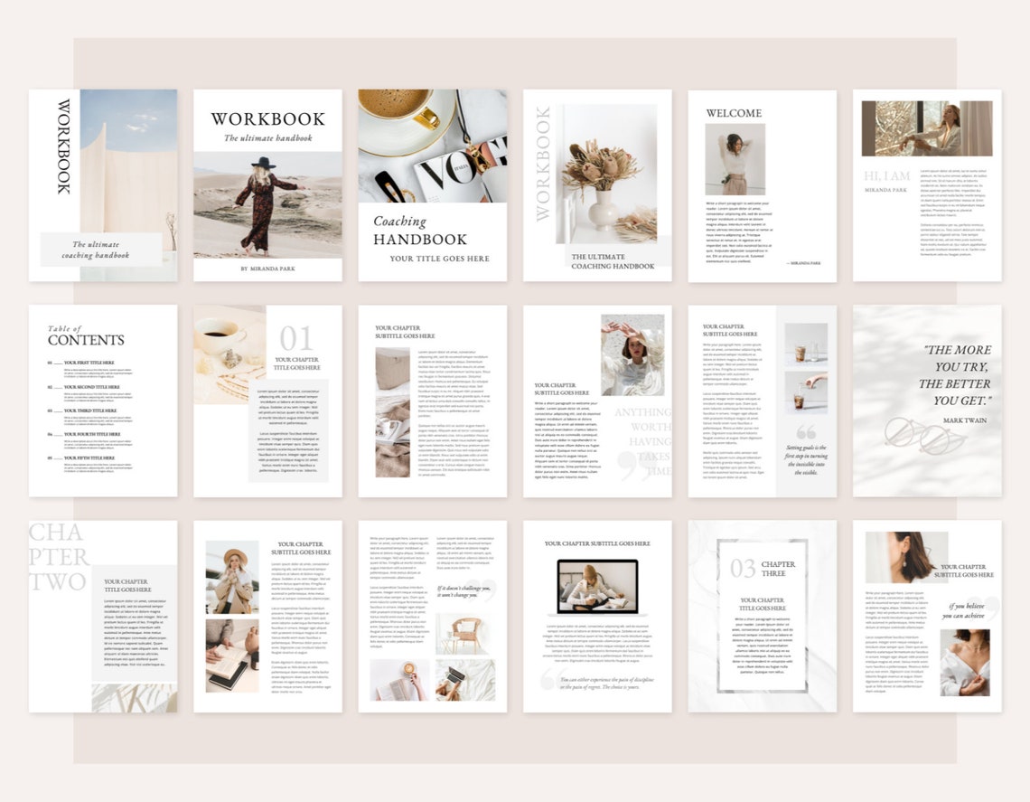 Editable Workbook Template Canva Coaching Ebook Template | Etsy