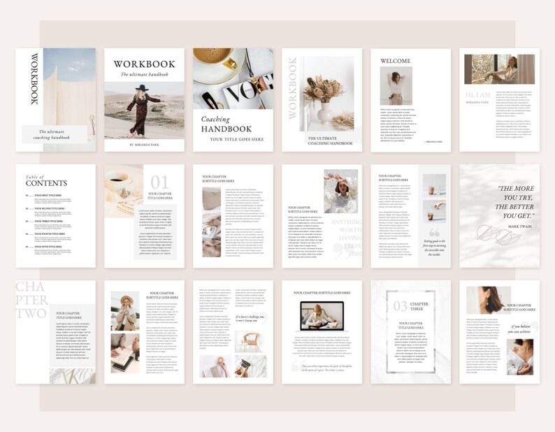 Editable Workbook Template Canva Coaching Ebook Template | Etsy