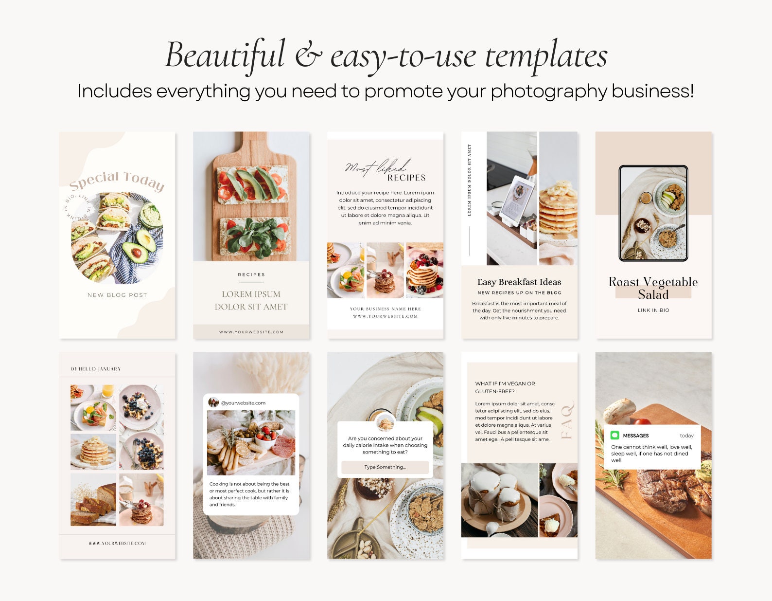 Food Instagram Template | Instagram Post Stories | Food Cooking Recipe ...