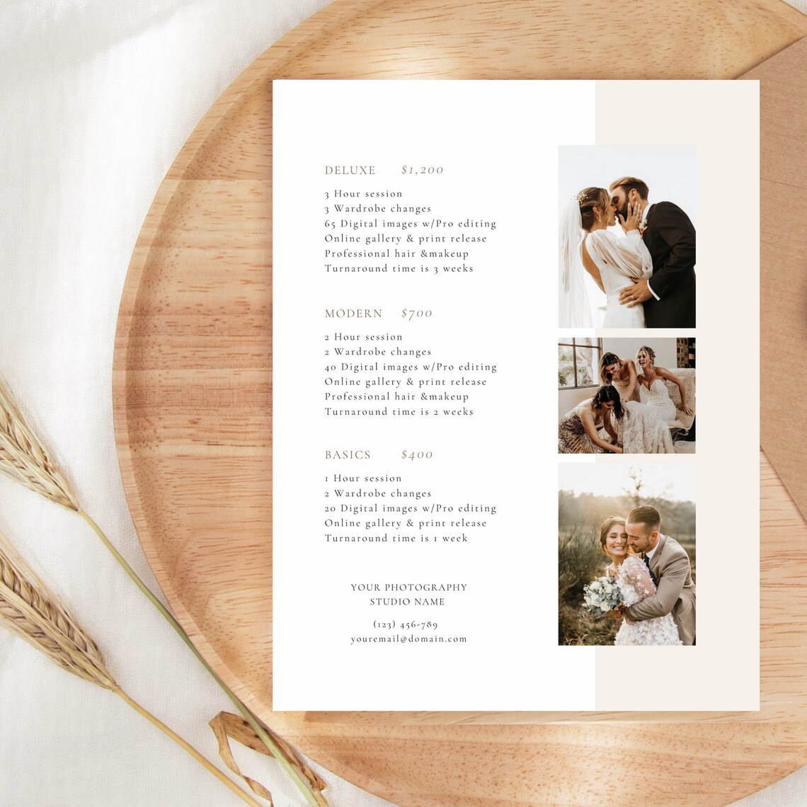 Wedding Photography Pricing List Wedding Pricing Guide Sheet - Etsy