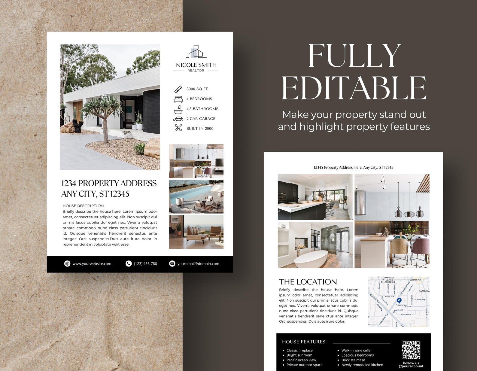Real Estate Brochure | Open House Flyer Template|real Estate Marketing ...