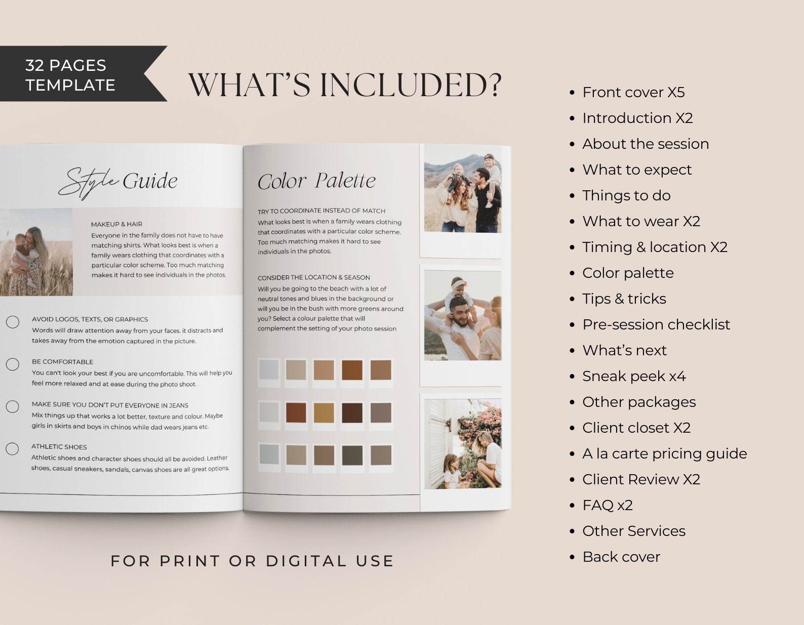 Photography Family Session Guide | Welcome Guide Template | Family ...
