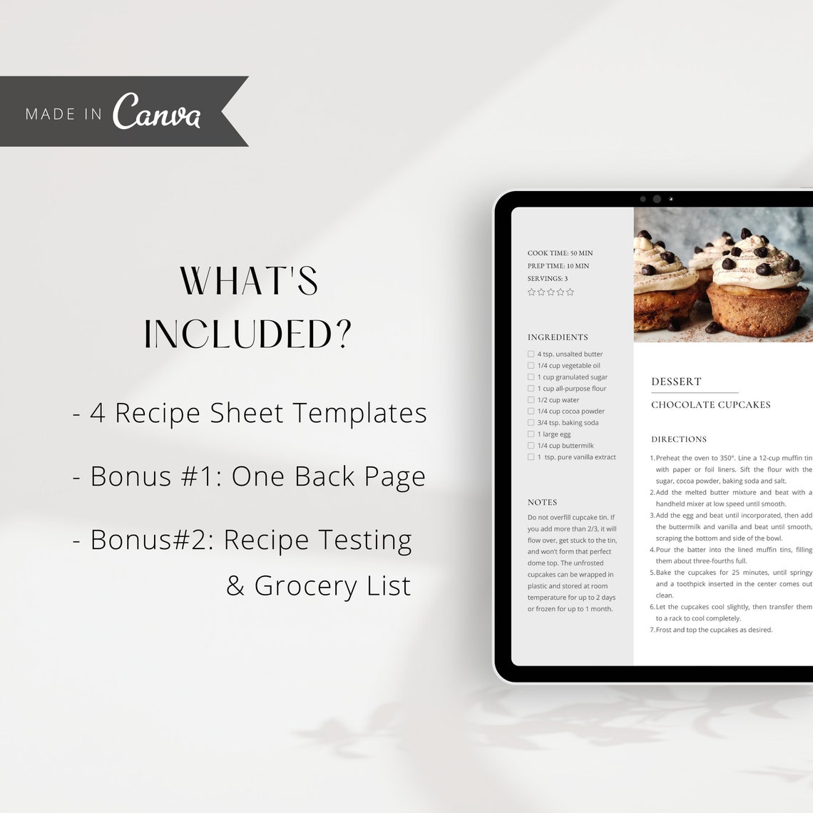 Recipe Template Editable Recipe Sheet Template Printable - Etsy