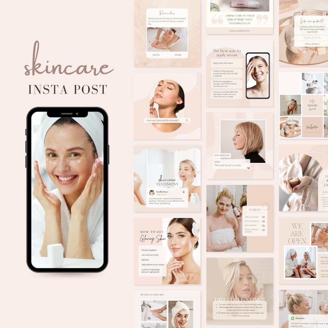 Esthetician Instagram Post Templates | Skincare Social Media | Skincare ...