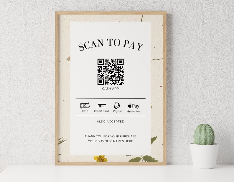 Scan to Pay Sign | QR Code Sign | Printable Payment Sign | Accepted ...