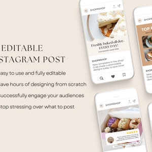 Bakery Instagram Templates | Instagram Template Food | Cake Social ...