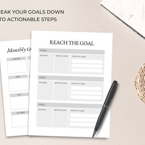Goal Setting Planner Template | 2024 SMART Goal Tracker | Goal Planning ...