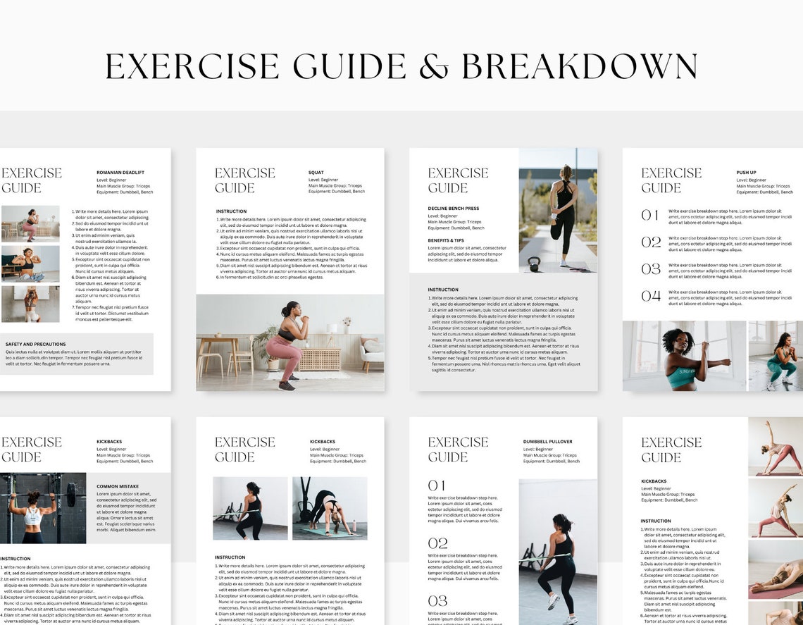 Fitness Ebook Template| Workout Plan Fitness Ebook | Fitness Planner ...