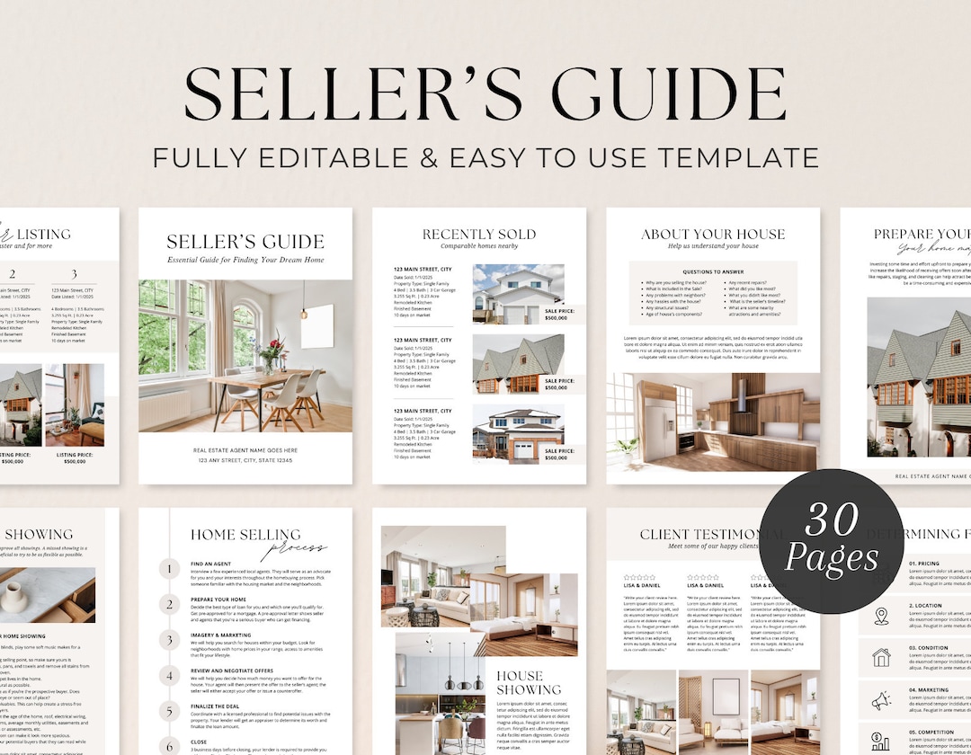 Home Seller Guide Template | Home Selling Process | Canva Template ...