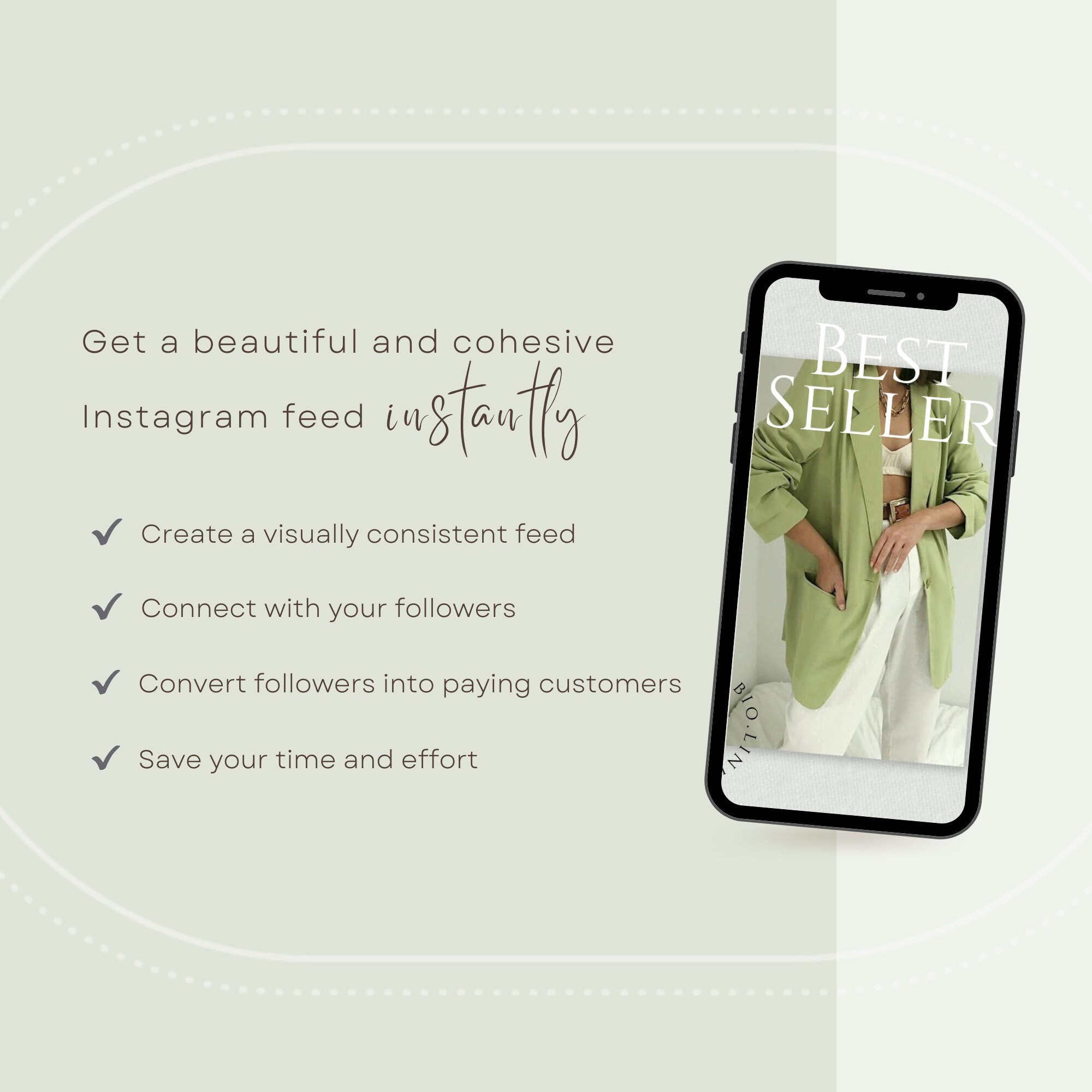 Green Instagram Templates Minimalist Instagram Post Template - Etsy