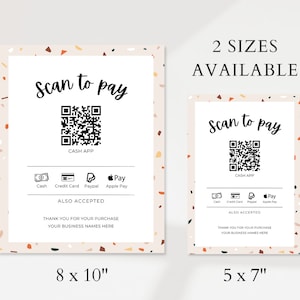 Scan to Pay Sign | QR Code Sign | Printable Payment Sign | Accepted ...