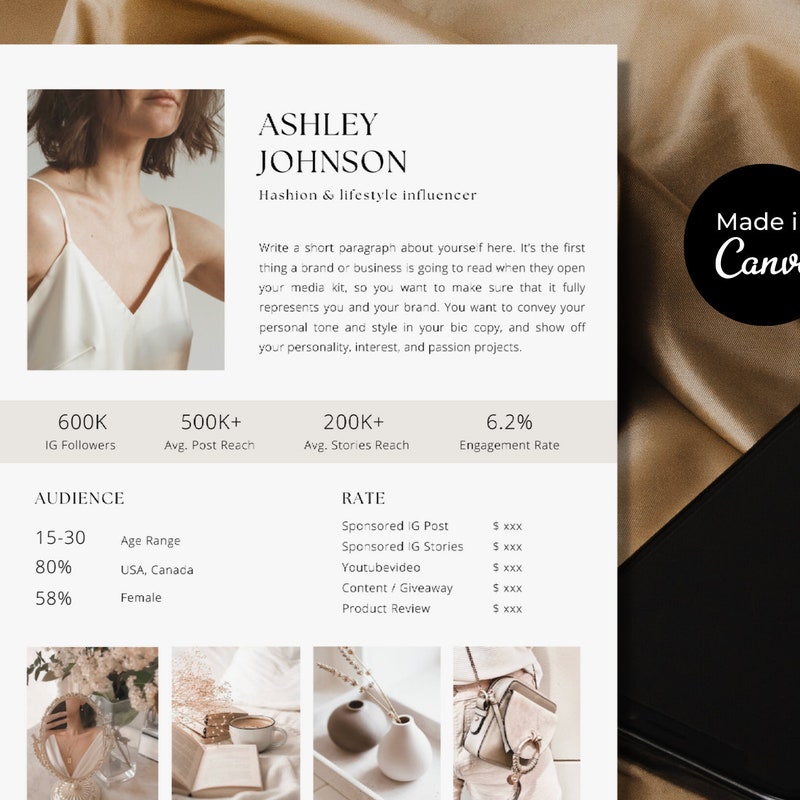 Rate Card Template - Etsy Canada