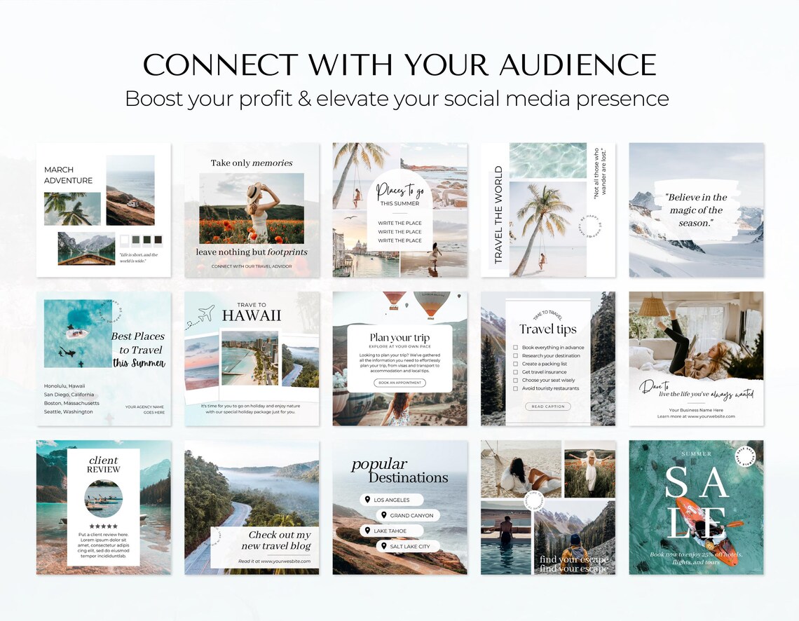 Travel Instagram Templates | Travel Agent Instagram Post | Travel ...