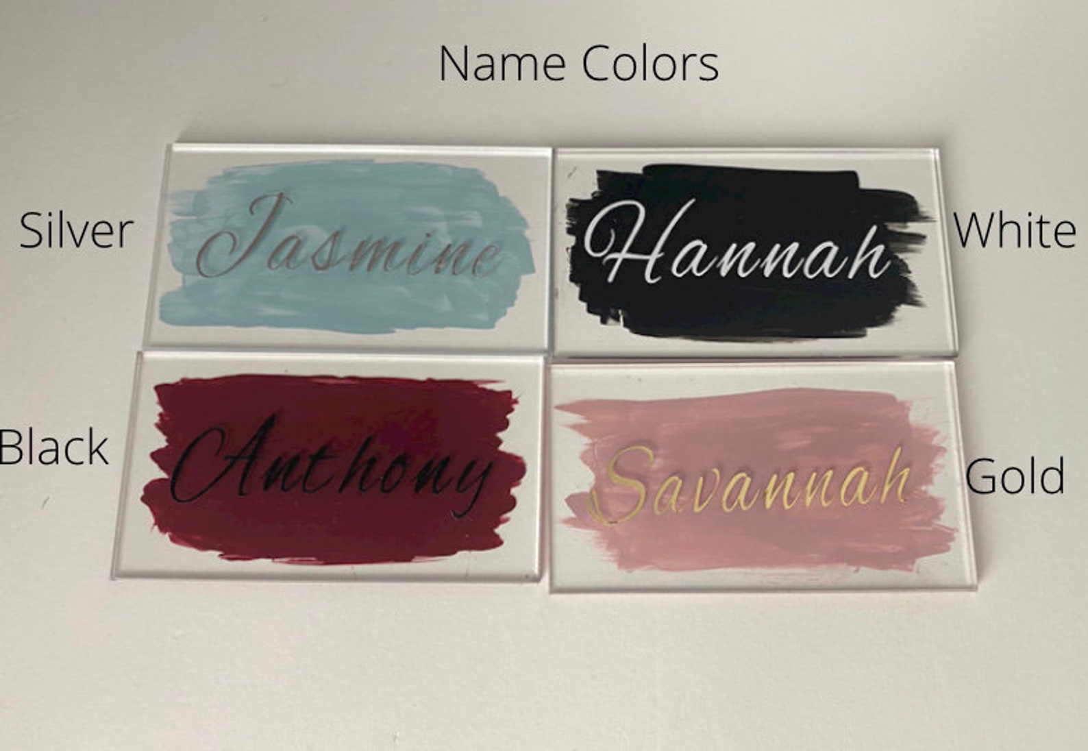 Painted Acrylic Name Place Cards for Weddings and Events - Etsy