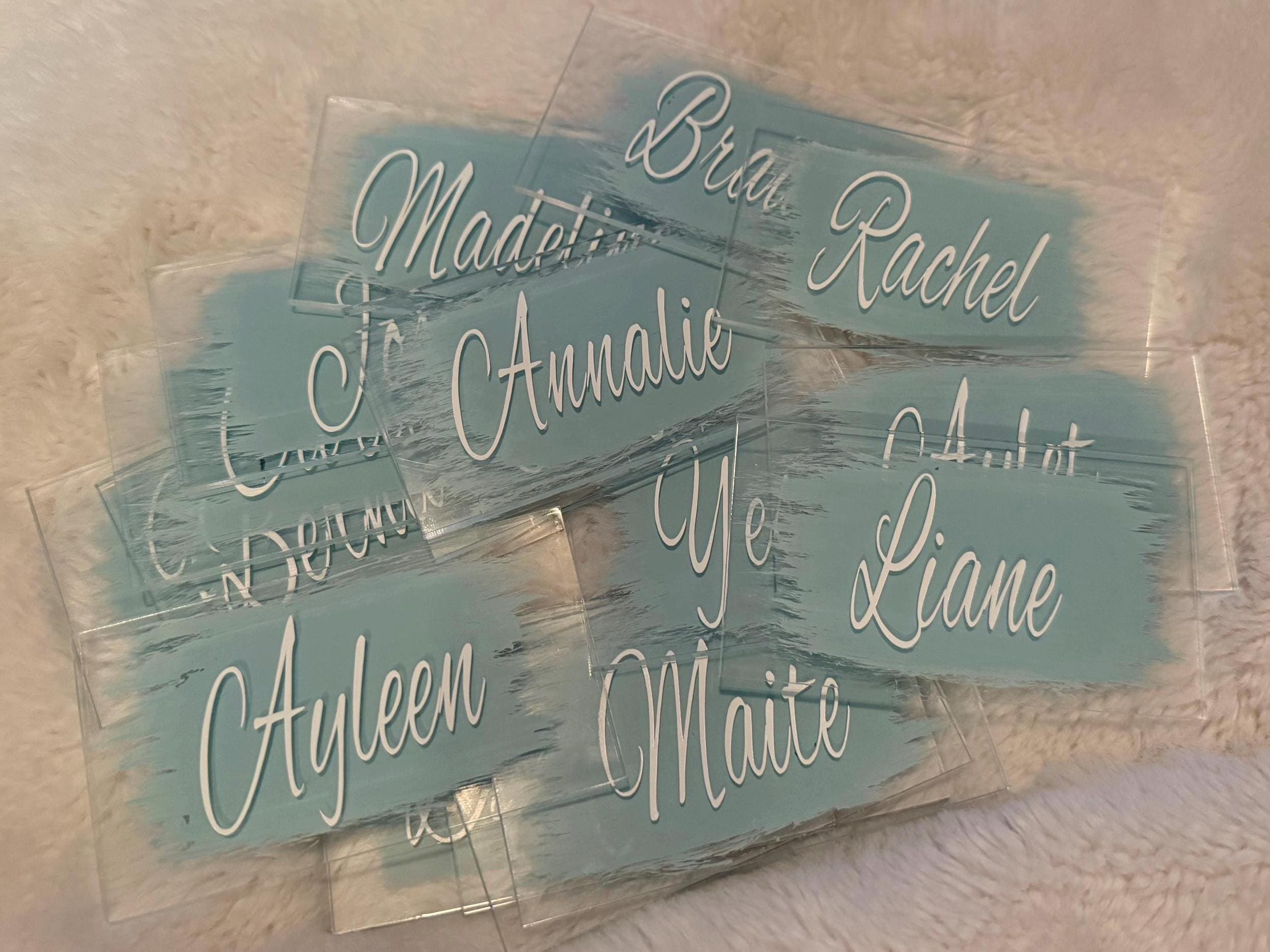 Painted Acrylic Name Place Cards for Weddings and Events - Etsy