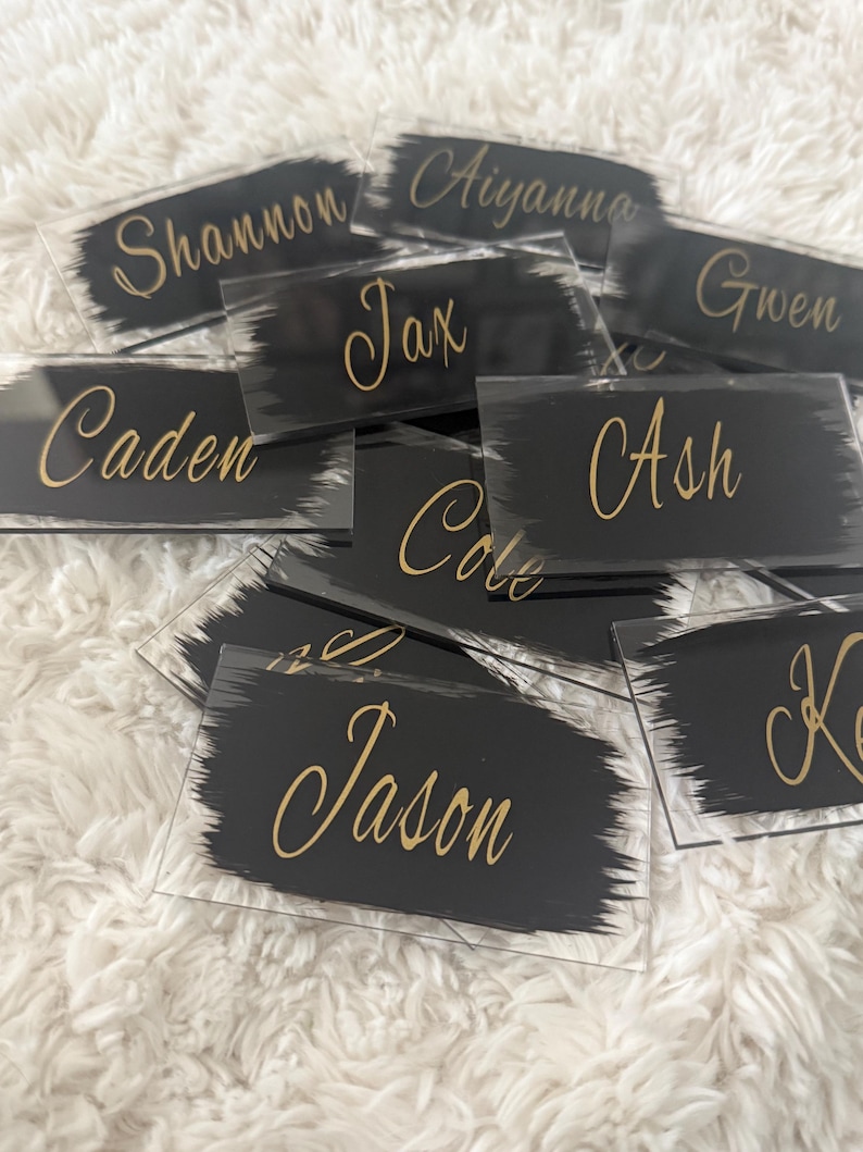Painted Acrylic Name Place Cards for Weddings and Events - Etsy