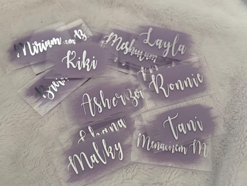 Hand Painted Acrylic Place Cards/name Cards - Etsy