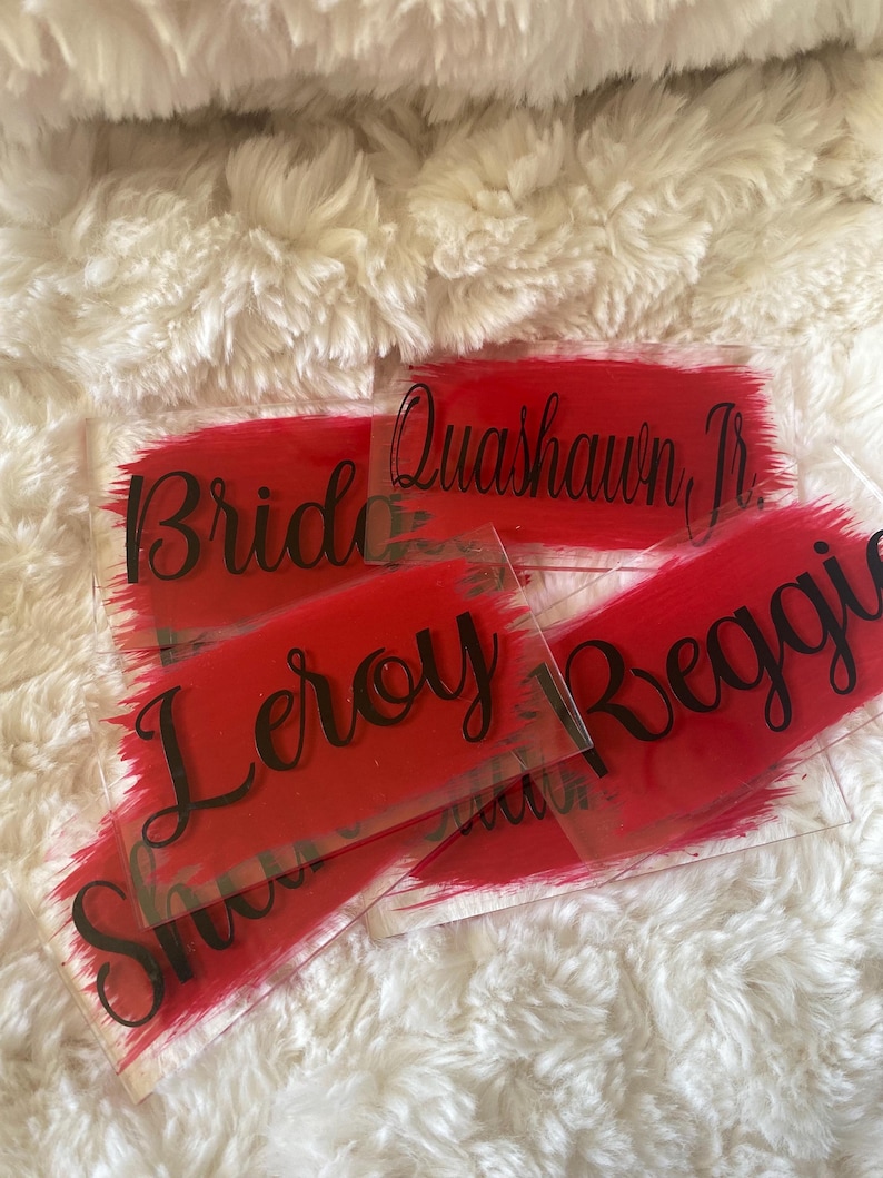 Painted Acrylic Name Place Cards for Weddings and Events - Etsy