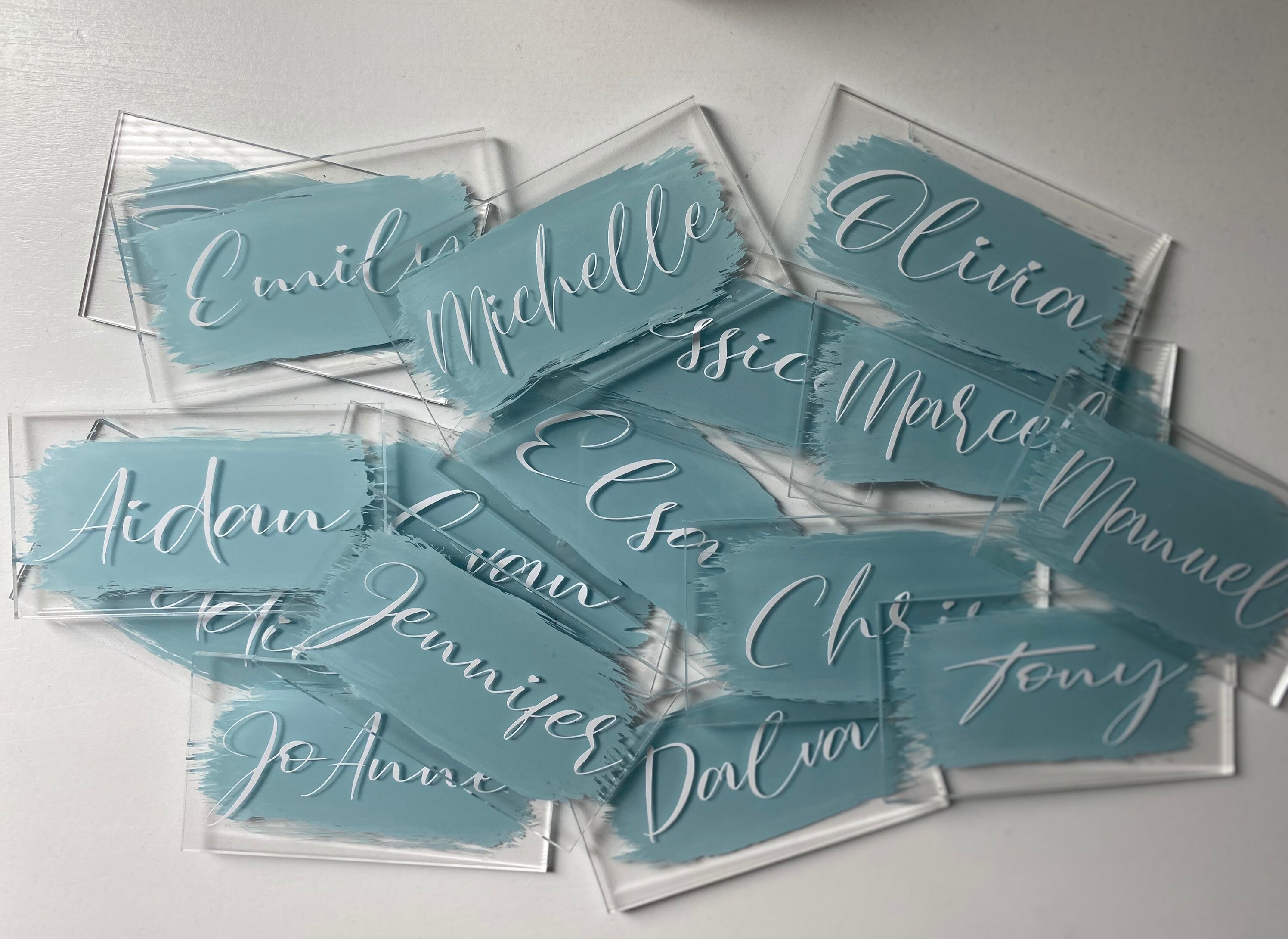 Painted Acrylic Name Place Cards for Weddings and Events - Etsy