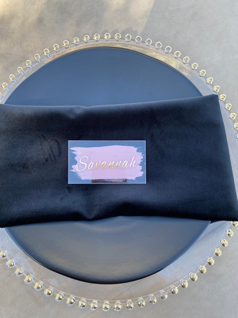 Painted Acrylic Name Place Cards for Weddings and Events - Etsy