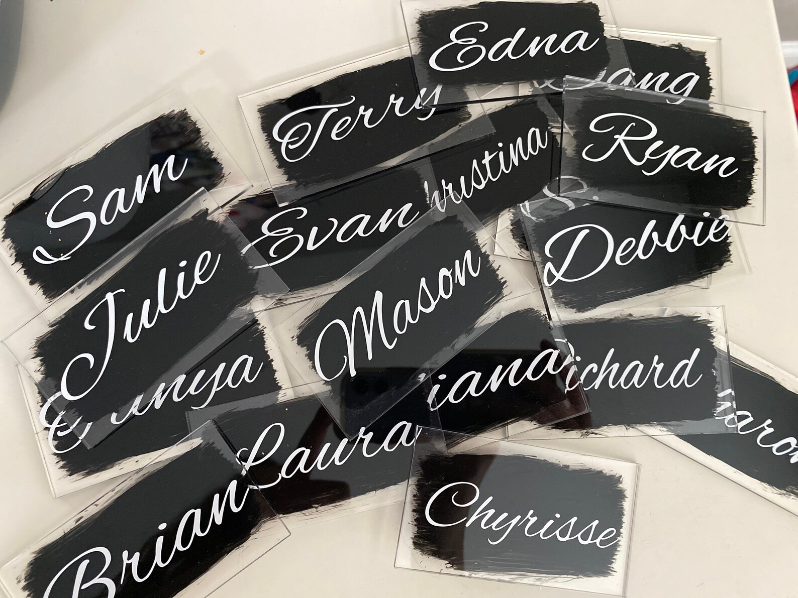 Painted Acrylic Name Place Cards for Weddings and Events - Etsy