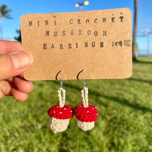 Mini Mushroom Secret Stash Crochet Earrings - Festival Earrings, Rave ...