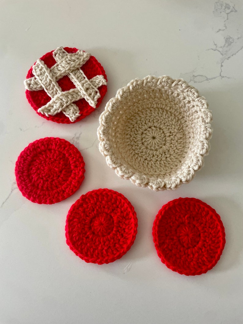 Crochet Pie Coaster Set Crochet Coasters Handmade Decor - Etsy