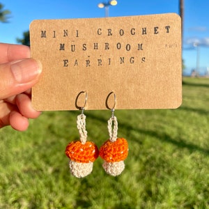 Mini Mushroom Secret Stash Crochet Earrings - Festival Earrings, Rave ...