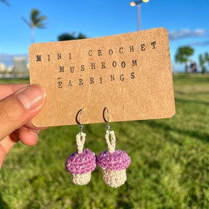 Mini Mushroom Secret Stash Crochet Earrings - Festival Earrings, Rave ...