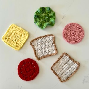 Crochet Sandwich Coaster Set Set of 6 Coasters - Etsy