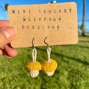 Mini Mushroom Secret Stash Crochet Earrings - Festival Earrings, Rave ...