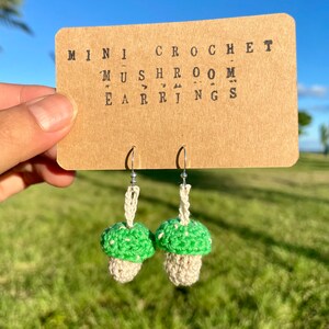 Mini Mushroom Secret Stash Crochet Earrings - Festival Earrings, Rave ...