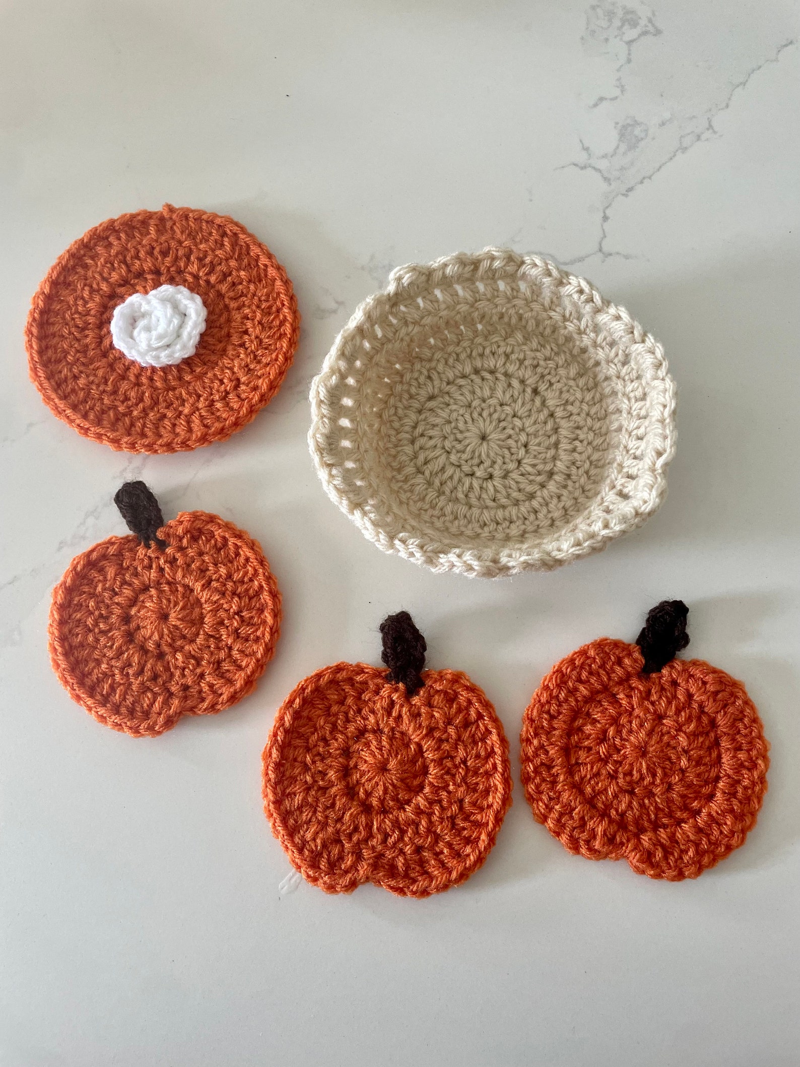 Crochet Pie Coaster Set Crochet Coasters Handmade Decor - Etsy