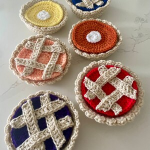 Crochet Pie Coaster Set, Crochet Coasters, Handmade Decor, Cute ...