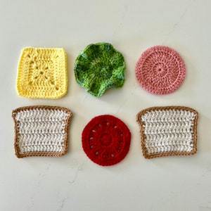 Crochet Sandwich Coaster Set Set of 6 Coasters - Etsy