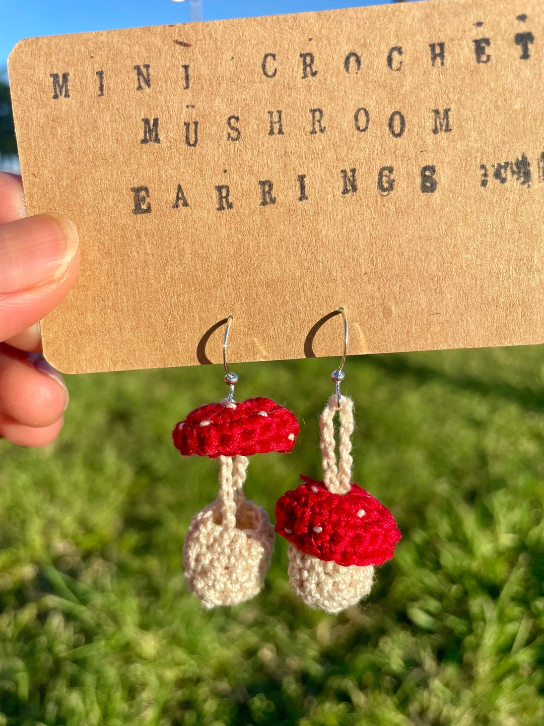 Mini Mushroom Secret Stash Crochet Earrings - Festival Earrings, Rave ...