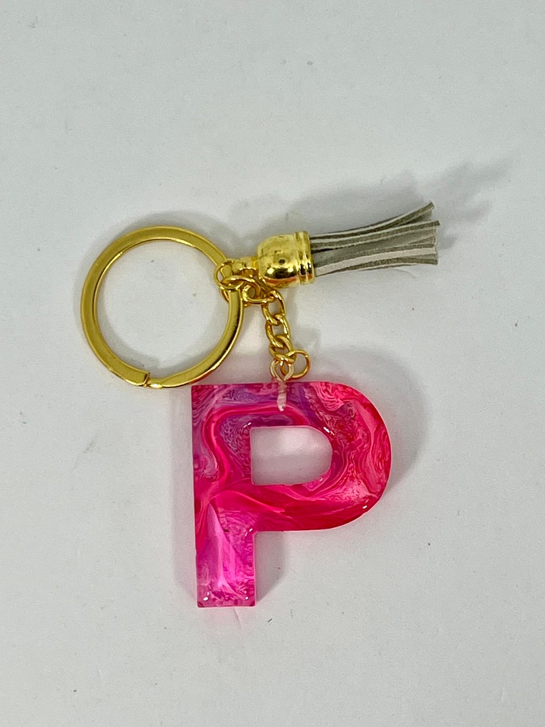 Resin Letter P Initial Keychain Letter Keychain Alphabet - Etsy