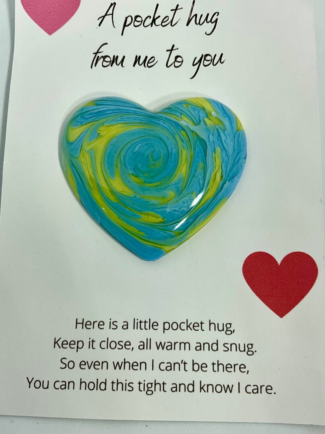 Pocket Hug, Hug Token, Love Token, Resin Heart Pocket Hug, Miss You ...