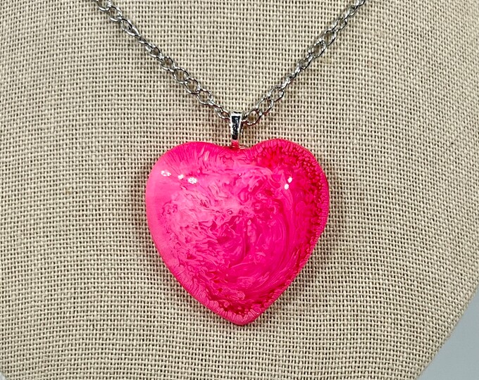 Heart Pendant, Heart Necklace, Resin Heart Necklace Pendant, Epoxy ...
