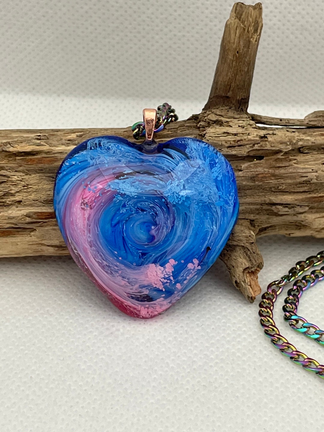 Heart Pendant Heart Necklace Resin Heart Necklace Pendant - Etsy
