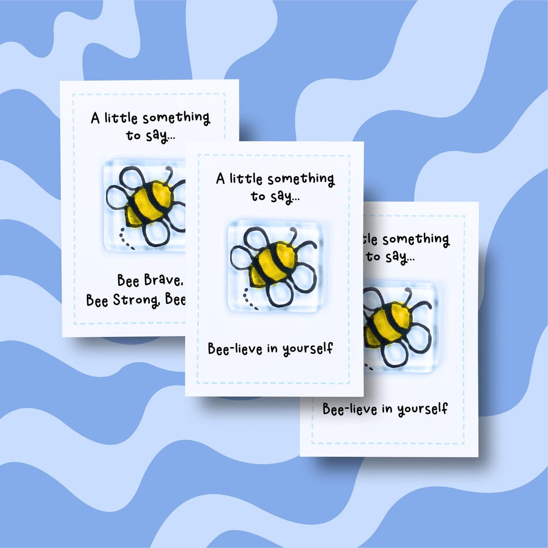 Fused Glass Pocket Bee Hug: Motivational Keepsake Gift With Card and ...