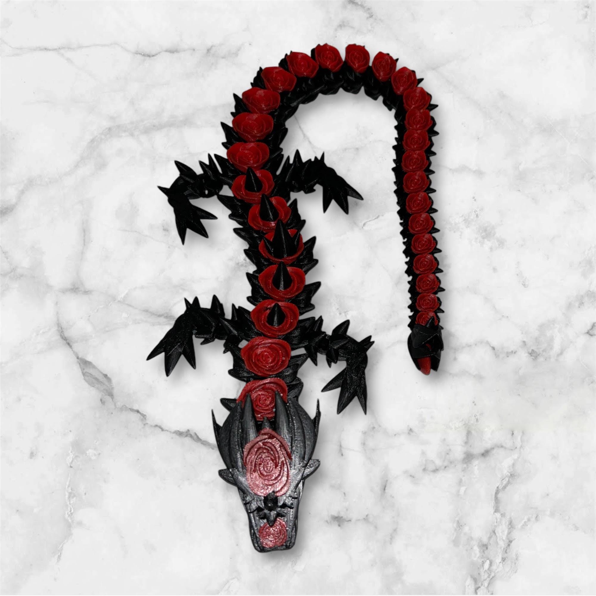 3D Printed Articulated Rose Dragon Fidget Toy Decor - Etsy
