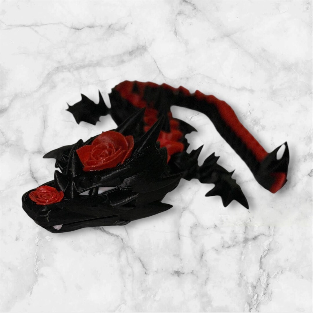 3D Printed Articulated Rose Dragon Fidget Toy Decor - Etsy