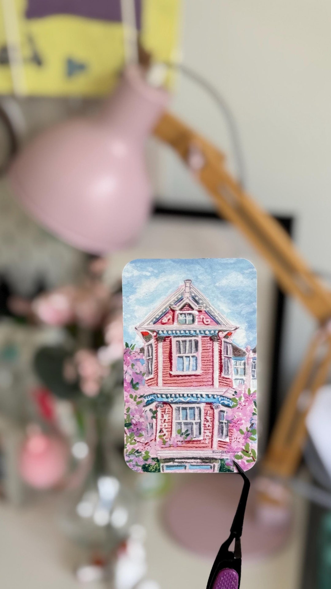 Cute Pink House With Bougainvillea Vinyl Sticker - Etsy