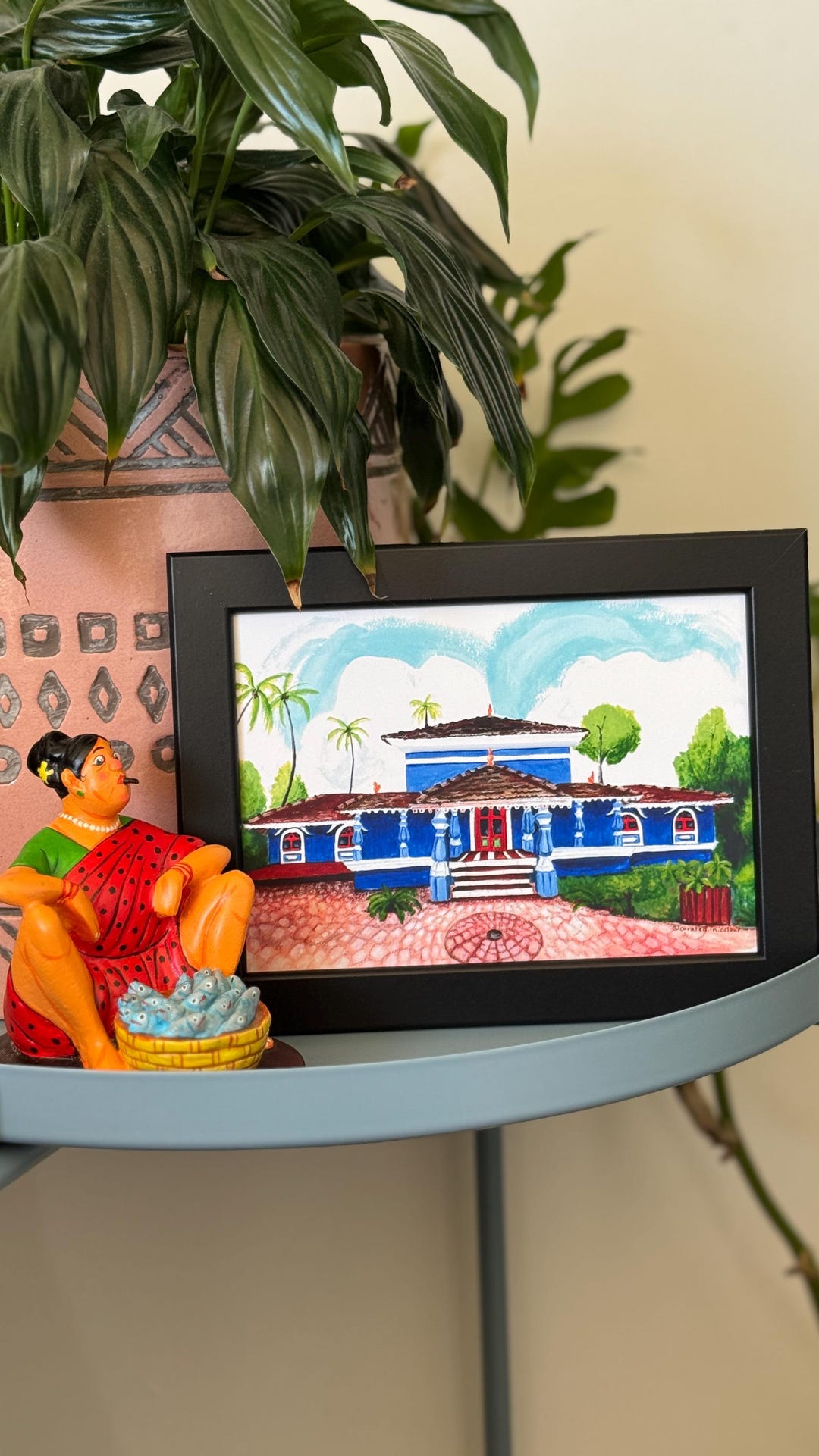 Blue Goan Heritage House Art Print, Wall Decor for Home, Office, or ...