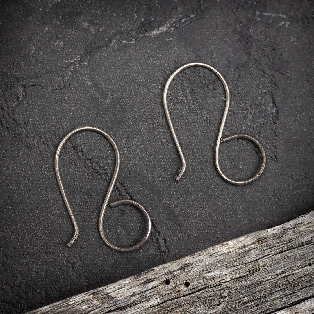 Titanium Large Loop Shepherds Hook Earwires, 20gauge/.8mm, Handmade in ...
